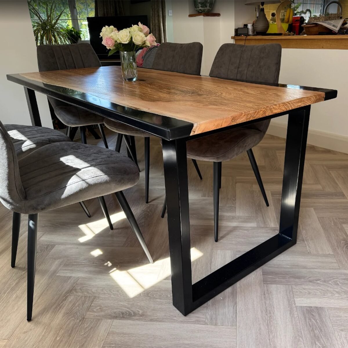 Trapezium Shaped Table Legs With Top Support Frame - Stoaked