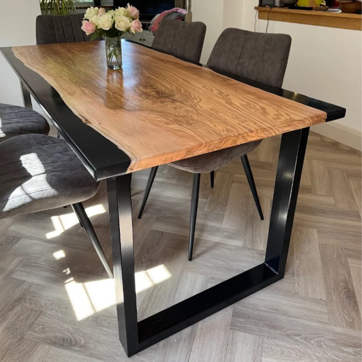 Trapezium Shaped Table Legs With Top Support Frame - Stoaked