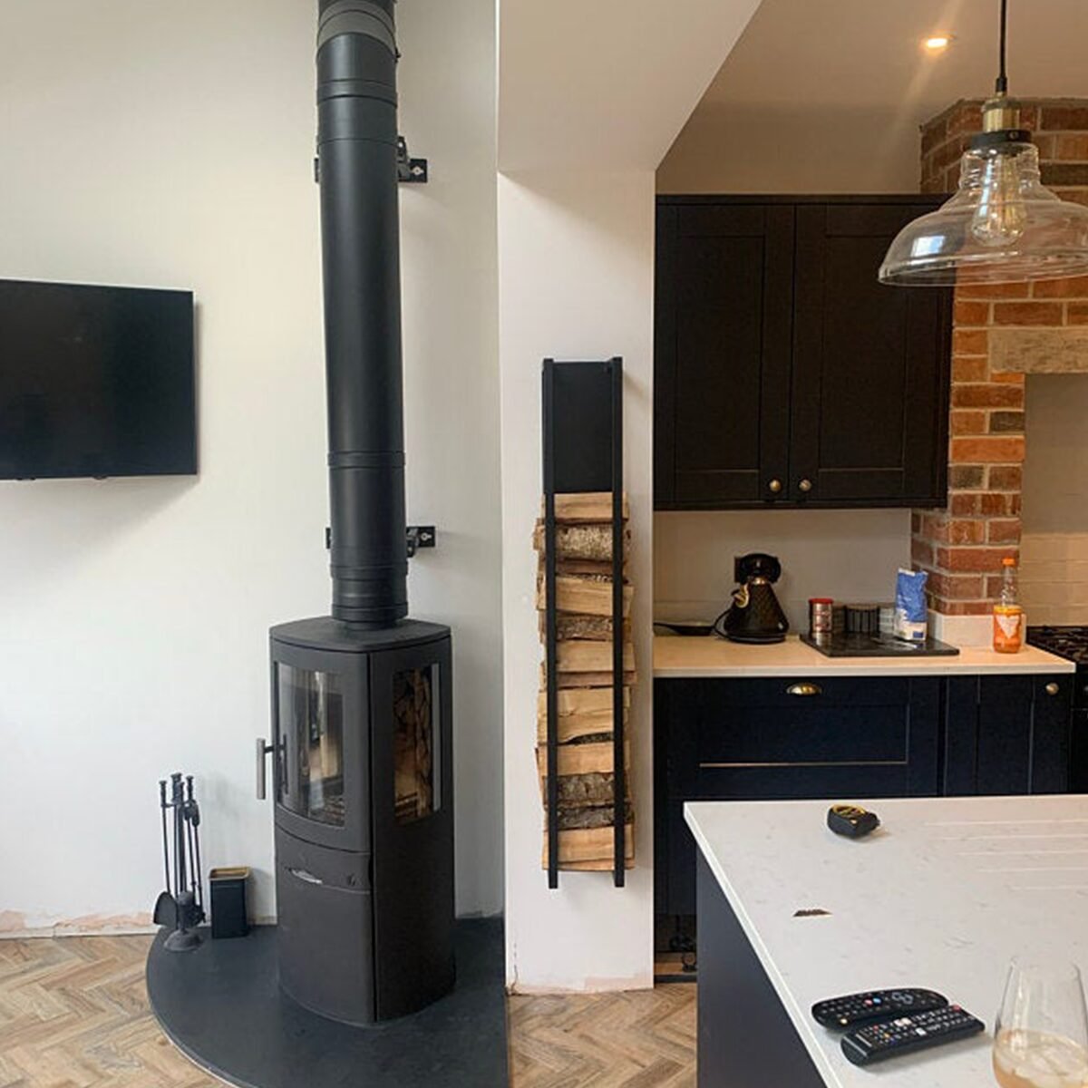 Industrial Style Wall Mounted Log Store - Stoaked