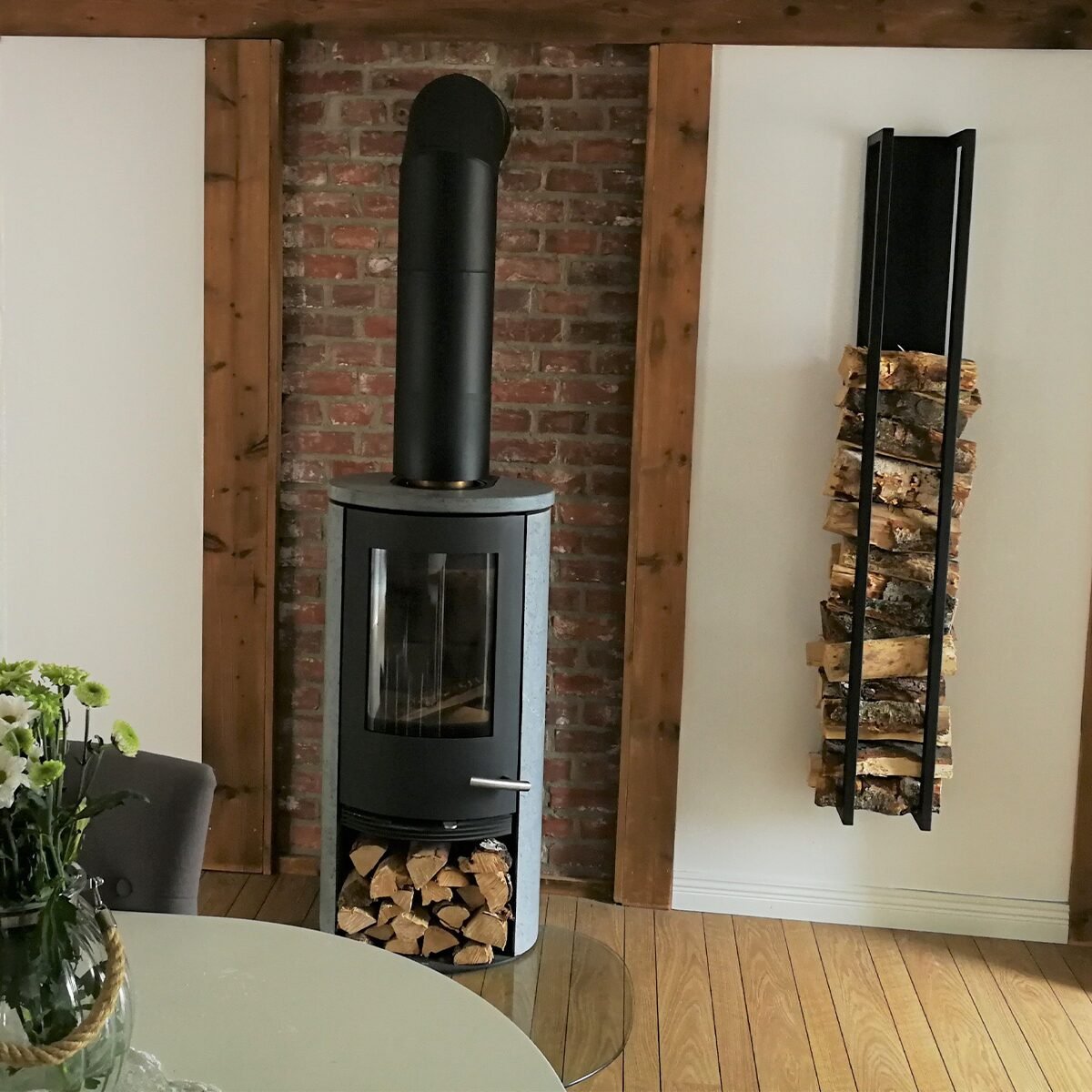 Industrial Style Wall Mounted Log Store - Stoaked