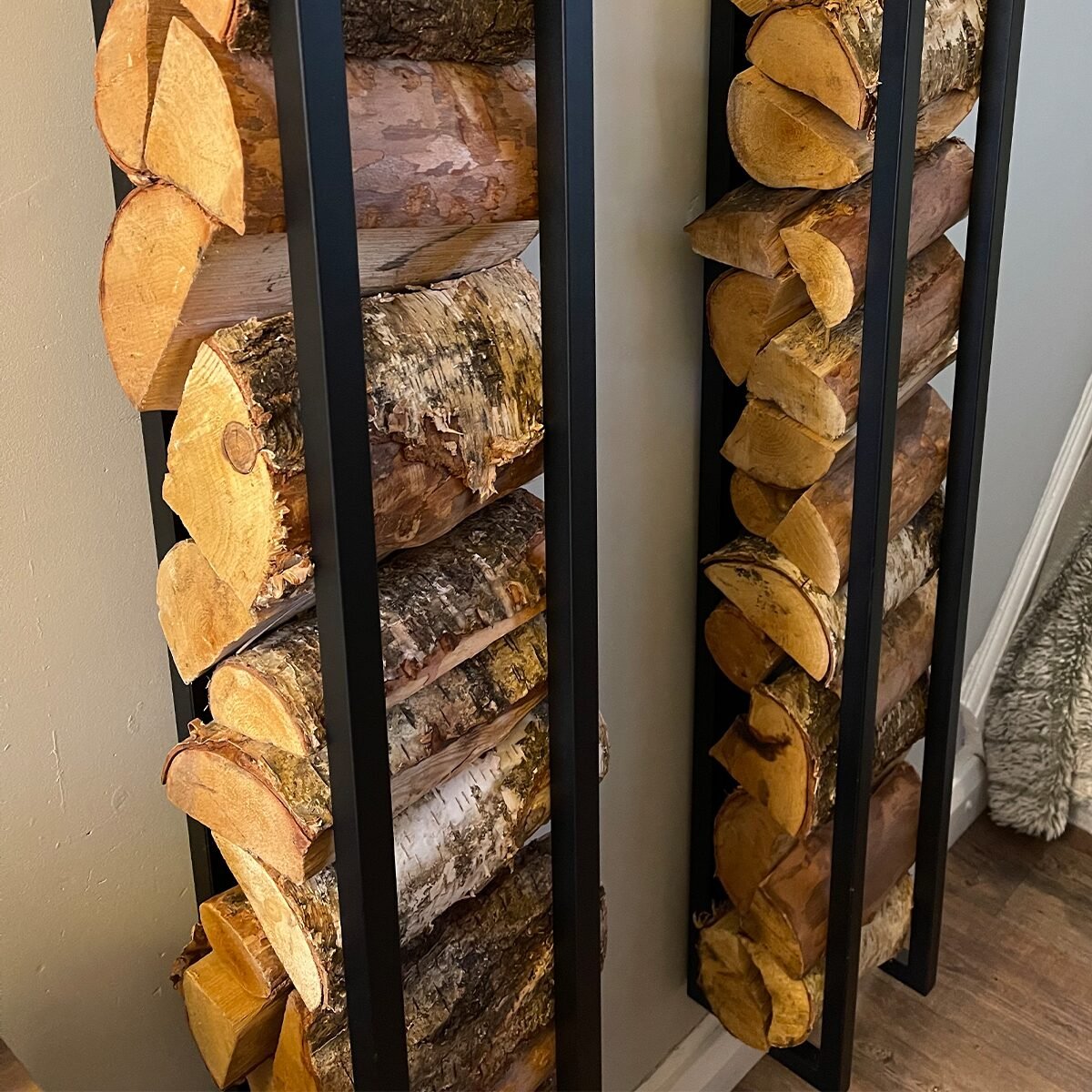 Industrial Style Wall Mounted Log Store - Stoaked