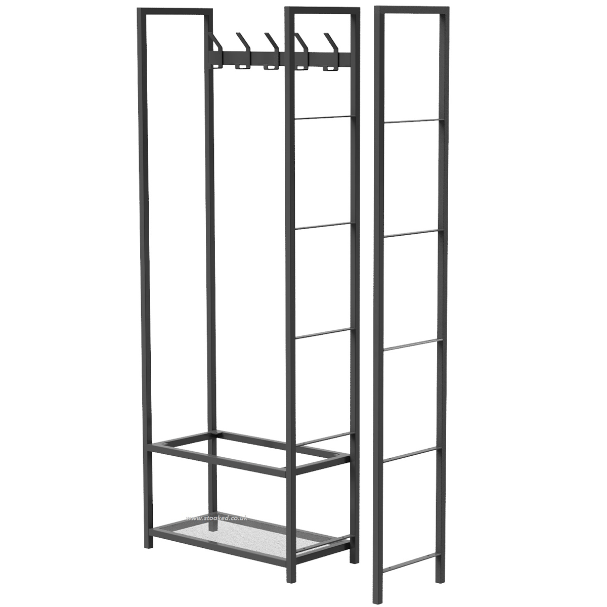 Open Hallway Unit Frame With Coat Rail And Side Frame For Shelves - Stoaked