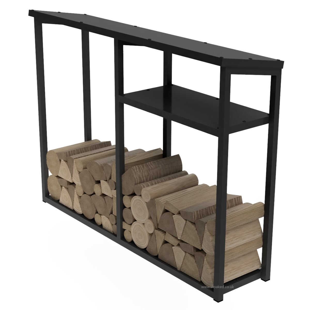 Outdoor Aluminium Under Window Log Store With Roof And Shelf For ...