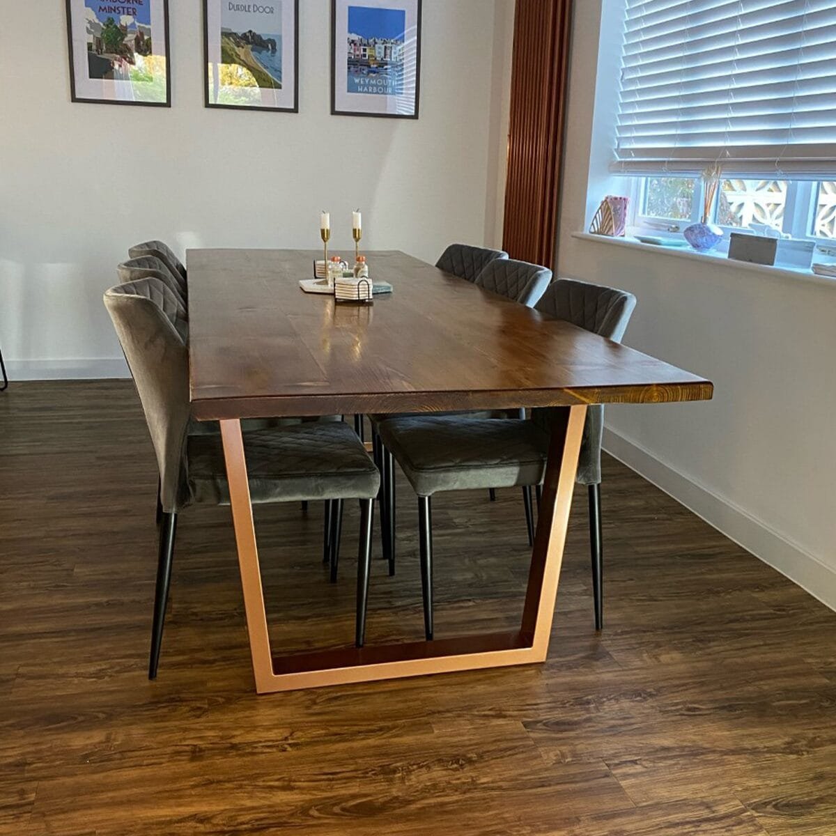 Trapezium Shaped Table Legs With Top Support Frame - Stoaked