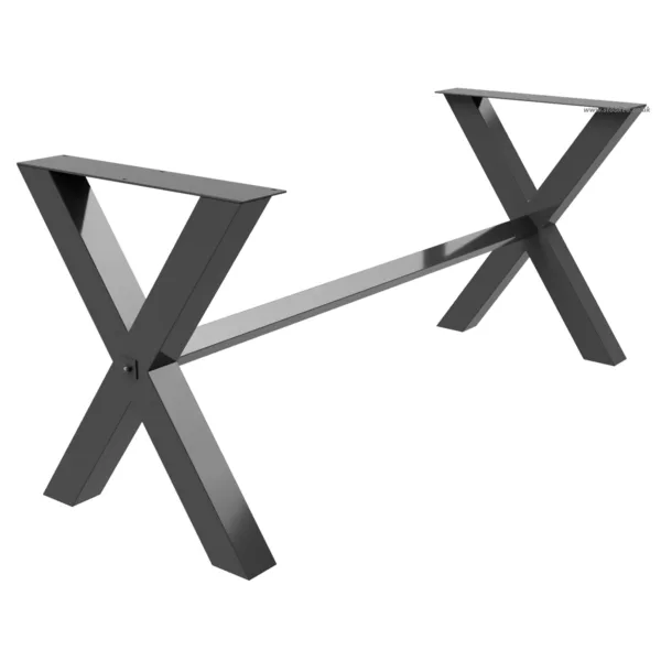 X Shaped Steel Table Legs With Centre Bar Stoaked