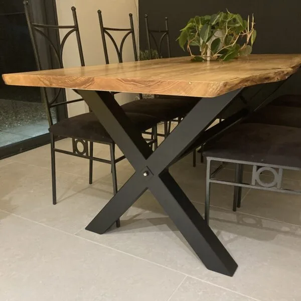 X Shaped Steel Table Legs With Centre Bar